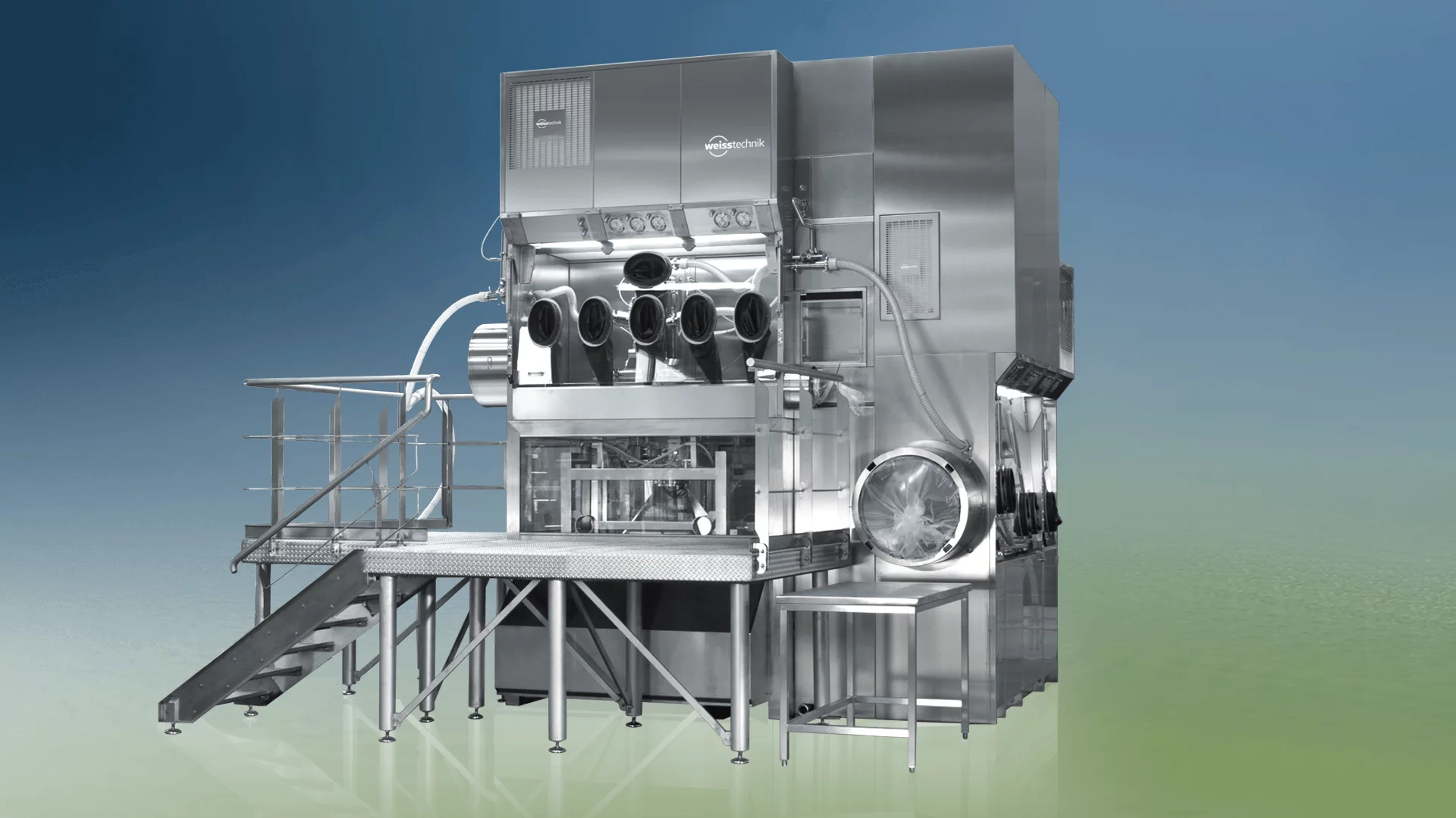 Container feeding under high containment conditions